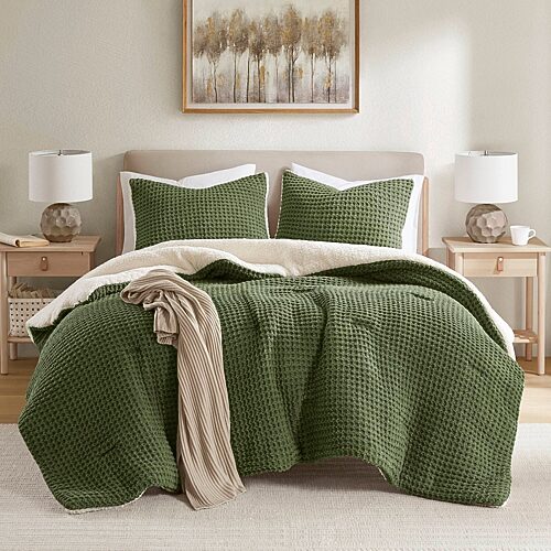 Click here for Madison Park Riordan Waffle Knit Chenille 2-Pc. Co... prices