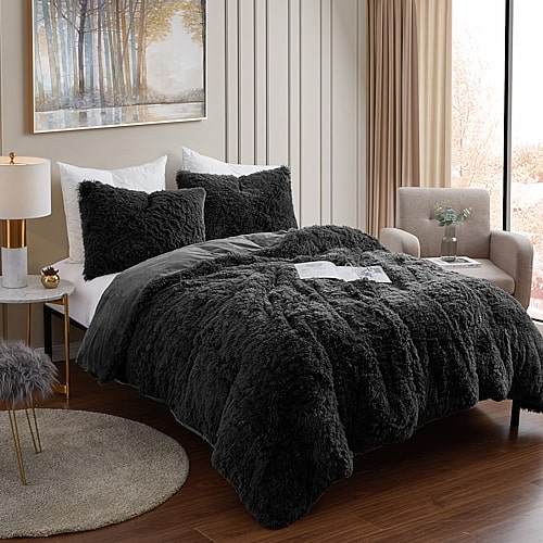 Click here for Sweet Home Collection Plush Shaggy 3pc. Comforter... prices