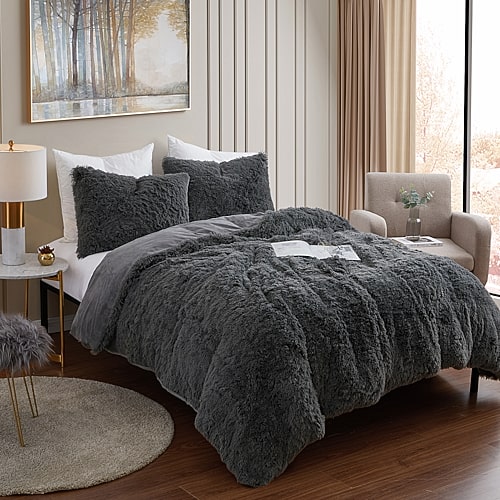 Click here for Sweet Home Collection Plush Shaggy 3pc. Comforter... prices