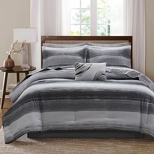 Madison Park Essentials Saben 9-Pc.Comforter Set  King - Black
