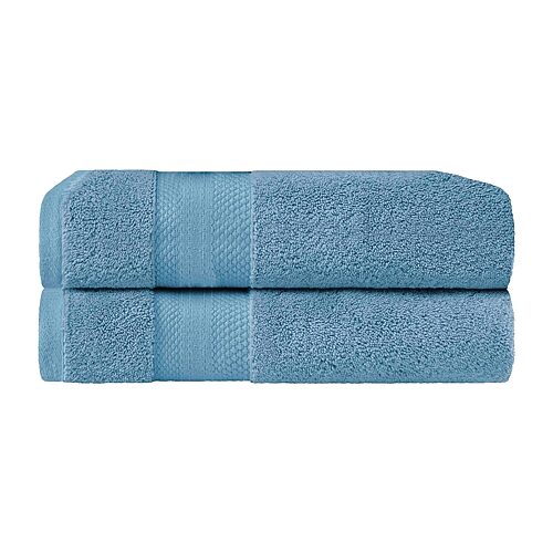 SUPERIOR Aria Collection | 100 Turkish Cotton 2-pc. Quick Dry Bath Towel  One Size  Blue