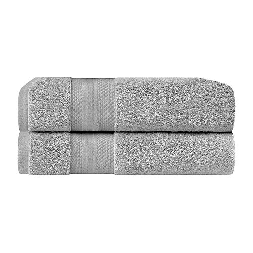 SUPERIOR Aria Collection | 100 Turkish Cotton 2-pc. Quick Dry Bath Towel  One Size  Gray