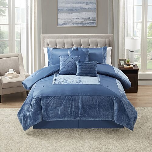 Click here for Sweet Home Collection Luna 7pc. Crushed Velvet Bed... prices