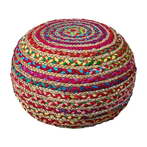 Click here for LR Home Ellie 14 Handmade Jute Pouf  One Size  Red prices