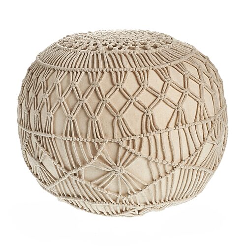 Click here for LR Home Nova Macrame 16 Handmade Cotton Blend Pouf... prices
