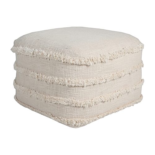 Click here for LR Home Surrey 14 Handmade Fringed Cotton Pouf  On... prices