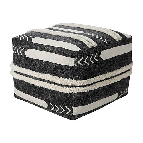 Click here for LR Home Vanessa 14 Handmade Cotton Pouf in Black/W... prices
