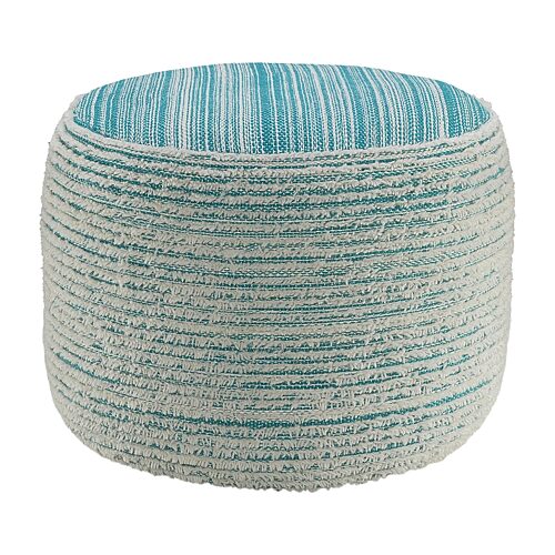 Click here for LR Home Timothy 14 Handwoven Polyester Pouf in Blu... prices