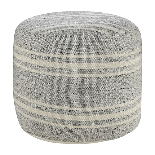 Click here for LR Home Bora 14 Handmade Polyester Pouf in Gray/Cr... prices