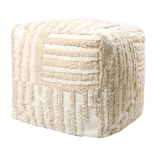 Click here for LR Home Vincenzo 18 Power-Loomed Cotton Pouf in Be... prices