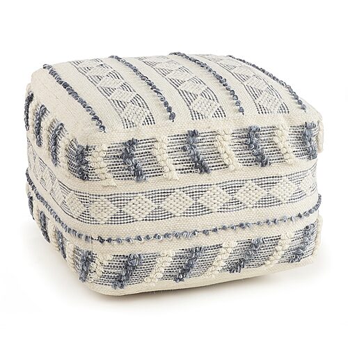 Click here for LR Home Seraphina 14 Handmade Wool Blend Pouf in B... prices