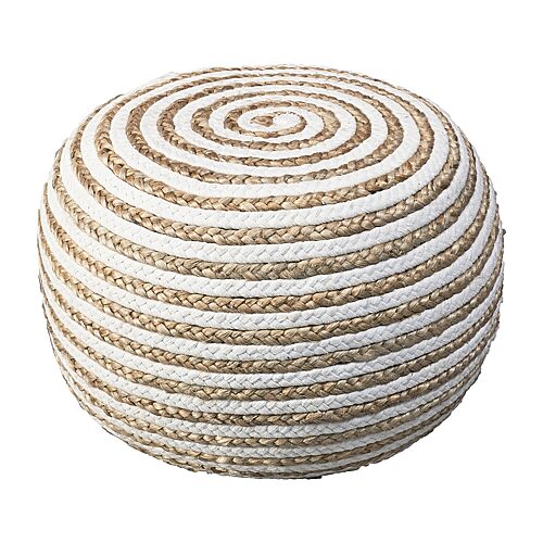 Click here for LR Home Ellie 14 Handmade Jute Pouf  One Size  Whi... prices