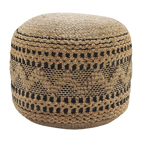 Click here for LR Home John 14 Handmade Jute Blend Pouf in Tan/Bl... prices