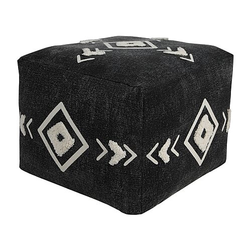 Click here for LR Home Vasilisa 14 Handmade Cotton Pouf in Black/... prices