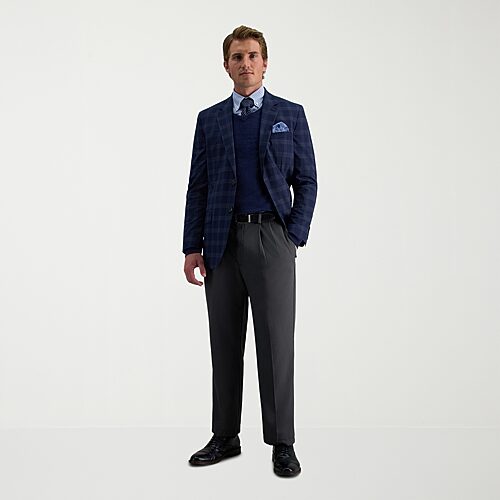 Click here for Mens Haggar(R) Cool 18(R) PRO Heather Classic Plea... prices