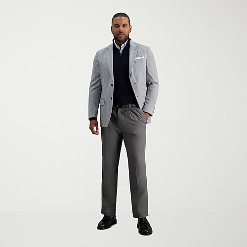 Click here for Mens Haggar(R) Cool 18(R) PRO Heather Classic Plea... prices