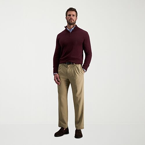 Click here for Mens Haggar(R) Cool 18(R) PRO Heather Classic Plea... prices