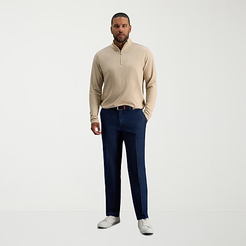 Click here for Haggar Mens Stretch Denim Classic-Fit Flat Front P... prices
