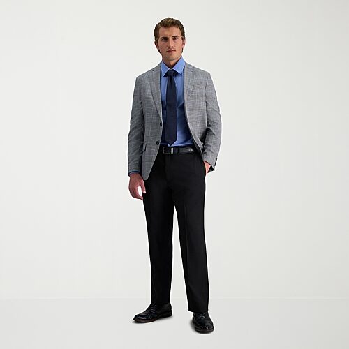 Click here for Haggar Mens Eclo Stria Classic Fit Flat Front Hidd... prices