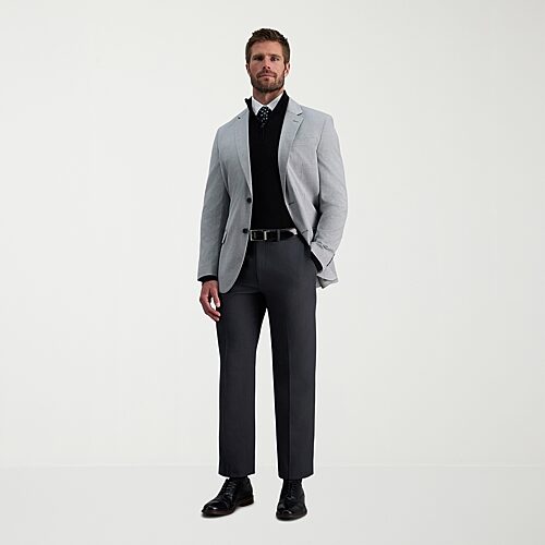 Click here for Haggar Mens Eclo Stria Classic Fit Flat Front Hidd... prices