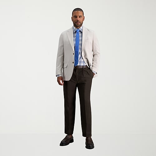 Click here for Haggar E-CLO Stria Mens Classic Fit Dress Pleated... prices