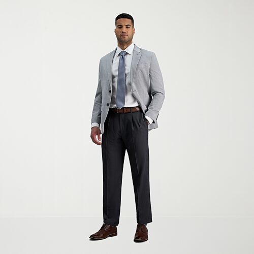 Click here for Haggar Mens Eclo Stria Classic Fit Pleated Hidden... prices
