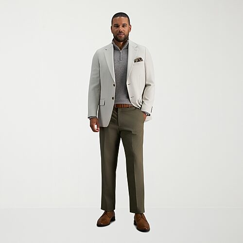 Click here for Haggar Mens Premium No Iron Khaki Classic Fit Flat... prices