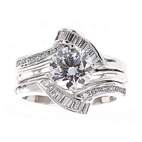 Click here for DiamonArt Cubic Zirconia Sterling Silver Solitaire... prices