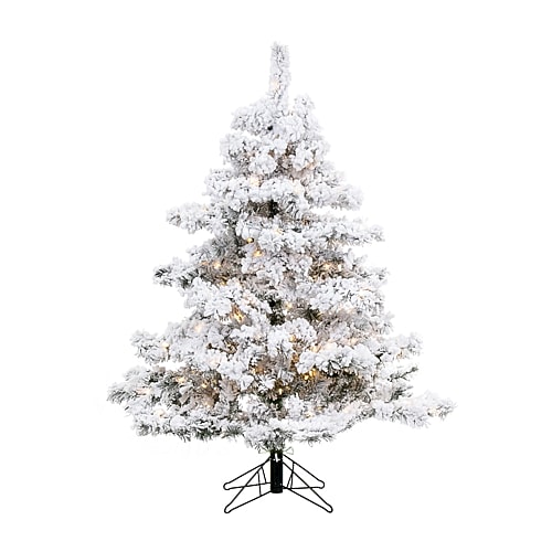 Click here for Vickerman 4 1/2 Foot Pre-Lit Flocked Christmas Tre... prices