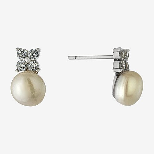 Click here for Silver Treasures White Simulated Pearl Sterling Si... prices