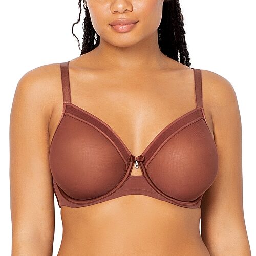 Click here for Curvy Couture Sheer Mesh Unlined Underwire Bra-131... prices
