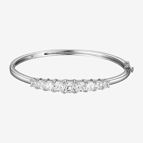 Click here for Womens Cubic Zirconia Sterling Silver Oval Bangle... prices
