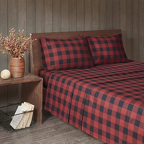Click here for Woolrich Flannel Cotton Sheet Set  One Size  Red prices