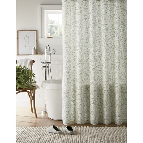 Click here for Linden Street Tossed Leaves Shower Curtain  One Si... prices