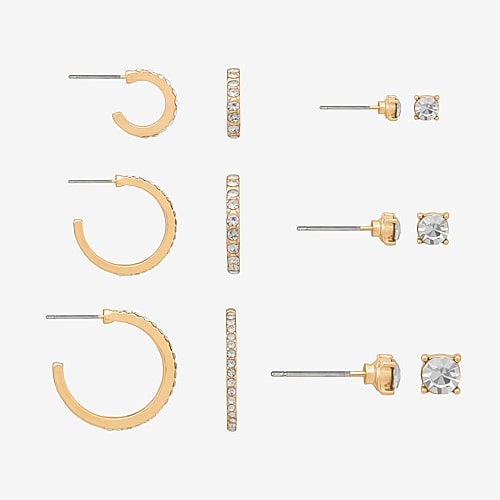 Click here for Bijoux Bar Delicates Womens Glass Round 6 Pair Ear... prices