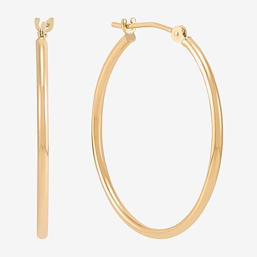 Click here for Womens 14K Gold 28mm Round Hoop Earrings  One Size prices