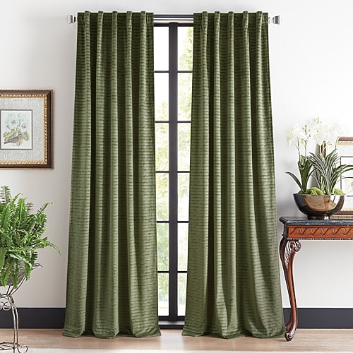 Click here for Martha Stewart Wave Embossed Velvet Rod Pocket Emb... prices