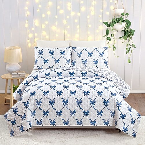 Click here for Modern Heirloom Abigail Bow Reversible Quilt Set... prices