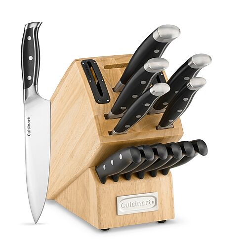 Cuisinart Triple Rivet Built-in Sharpener 15-Pc. Cutlery Set - Black