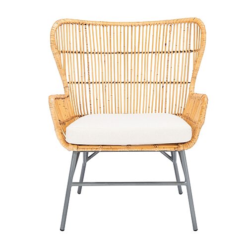 Lenu Rattan Accent Chair with Cushion - Natural