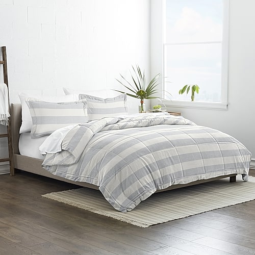 Ienjoy Home Distressed Stripe Reversible Comforter Sets