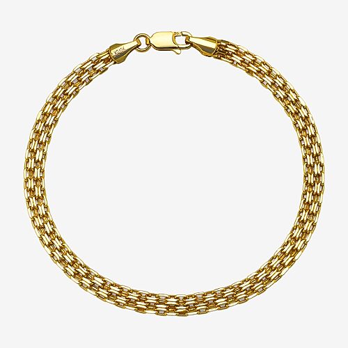 Click here for 10K Gold 7.25 Inch Hollow Bismark Link Bracelet  O... prices