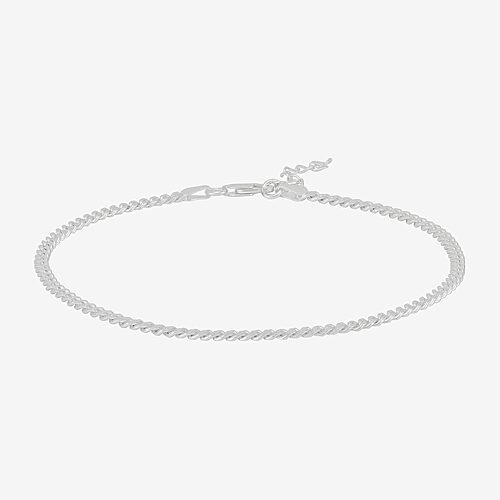 Click here for Womens Sterling Silver 10 Inch Solid Curb Ankle Br... prices