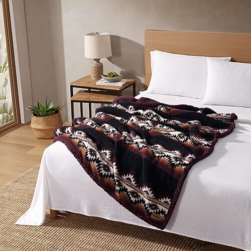 Click here for Wrangler Mountain Fog Printed Sherpa Throw  50 x 7... prices