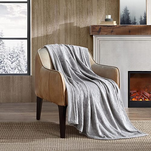 Click here for Eddie Bauer Woodblock Floral Plush-Fleece Throw prices
