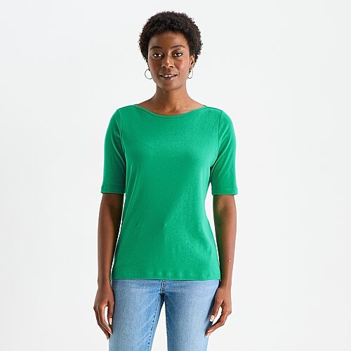 Click here for St. Johns Bay Womens Boat Neck Elbow Sleeve T-Shir... prices