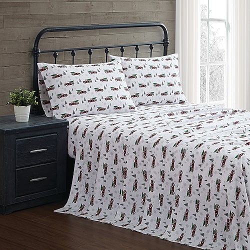 Click here for Truly Soft Holiday Truck Flannel Sheet Set prices