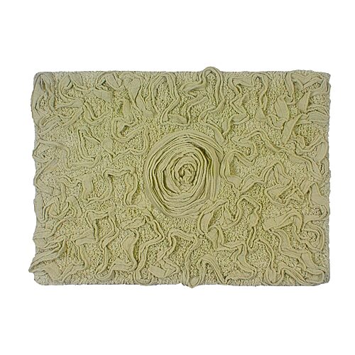 Home Weavers Bell Flower Bath Rug  17 x 24 - Green