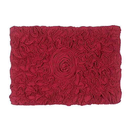Click here for Home Weavers Bell Flower Bath Rug  17 x 24 - Red prices