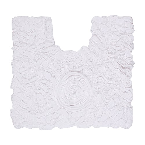 Home Weavers Inc Bellflower Quick Dry 20X20 Inch Bath Rug  One Size  White